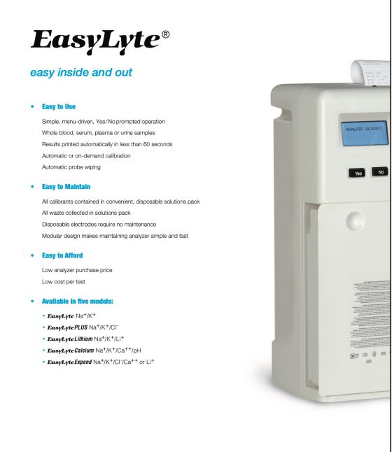 EASYLYTE, MEDICA, ELECTROLYTE ANALYZER | SKROOLL